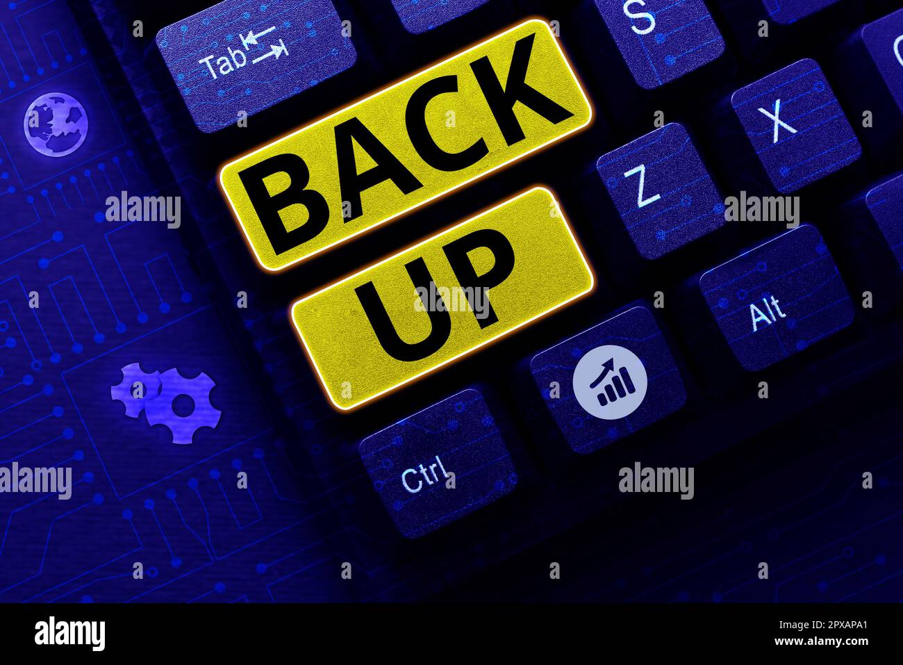 Conceptual caption Back Up, Internet Concept saving important data into ...