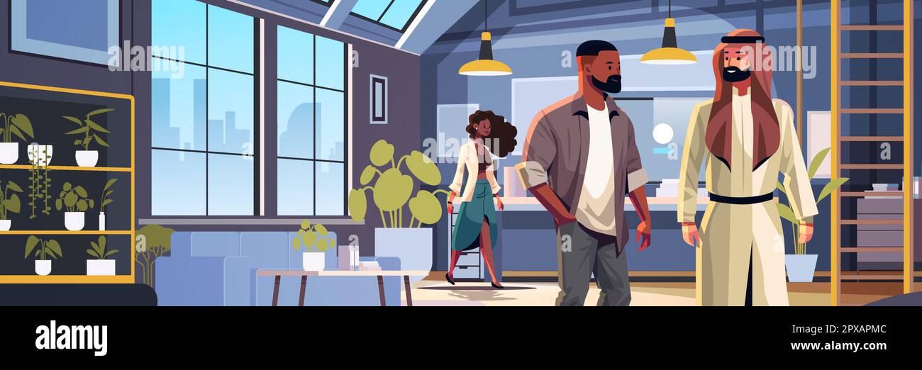 mix race businesspeople working together in creative open space ...