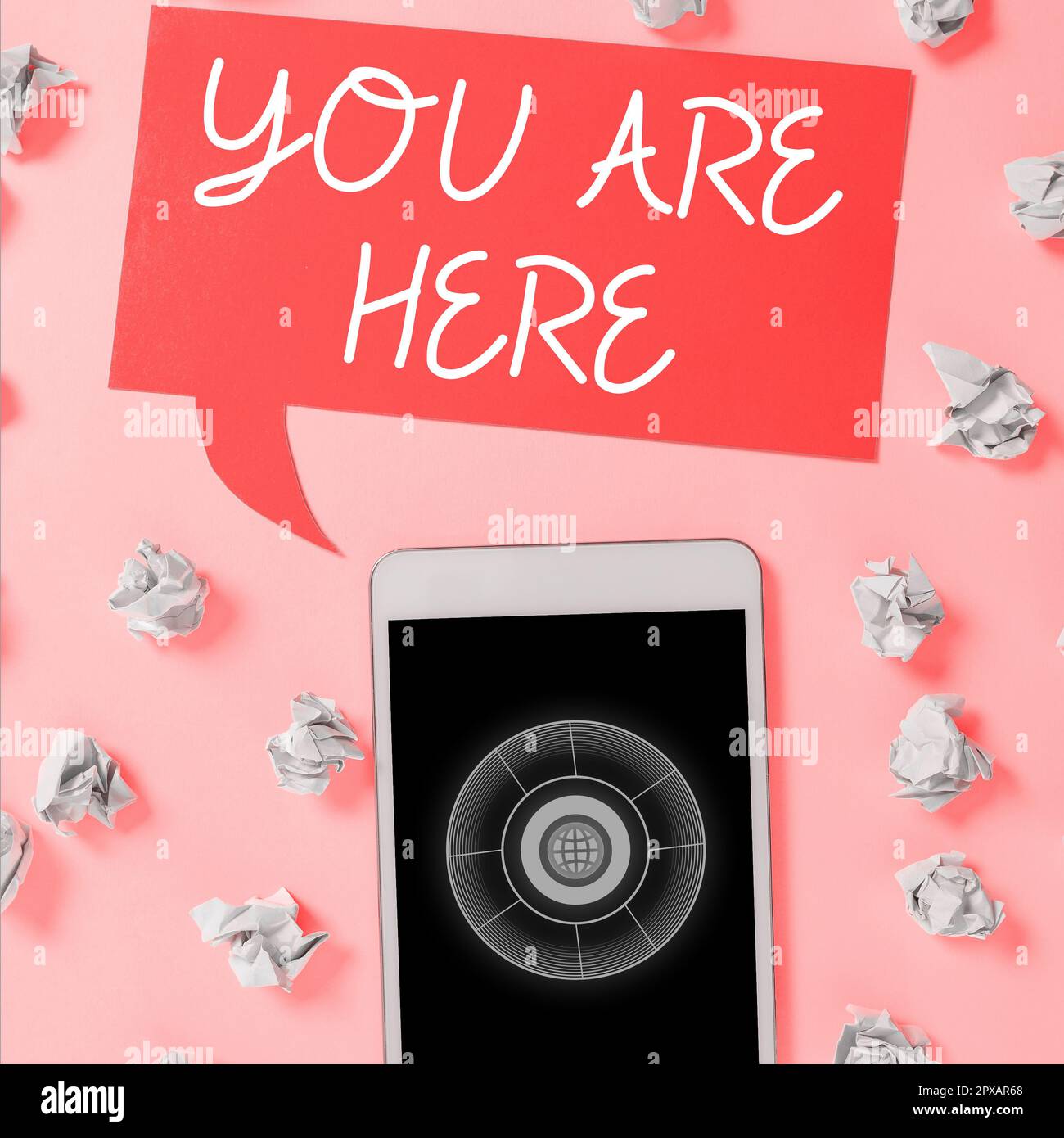 Conceptual display You Are Here, Business idea This is your location ...