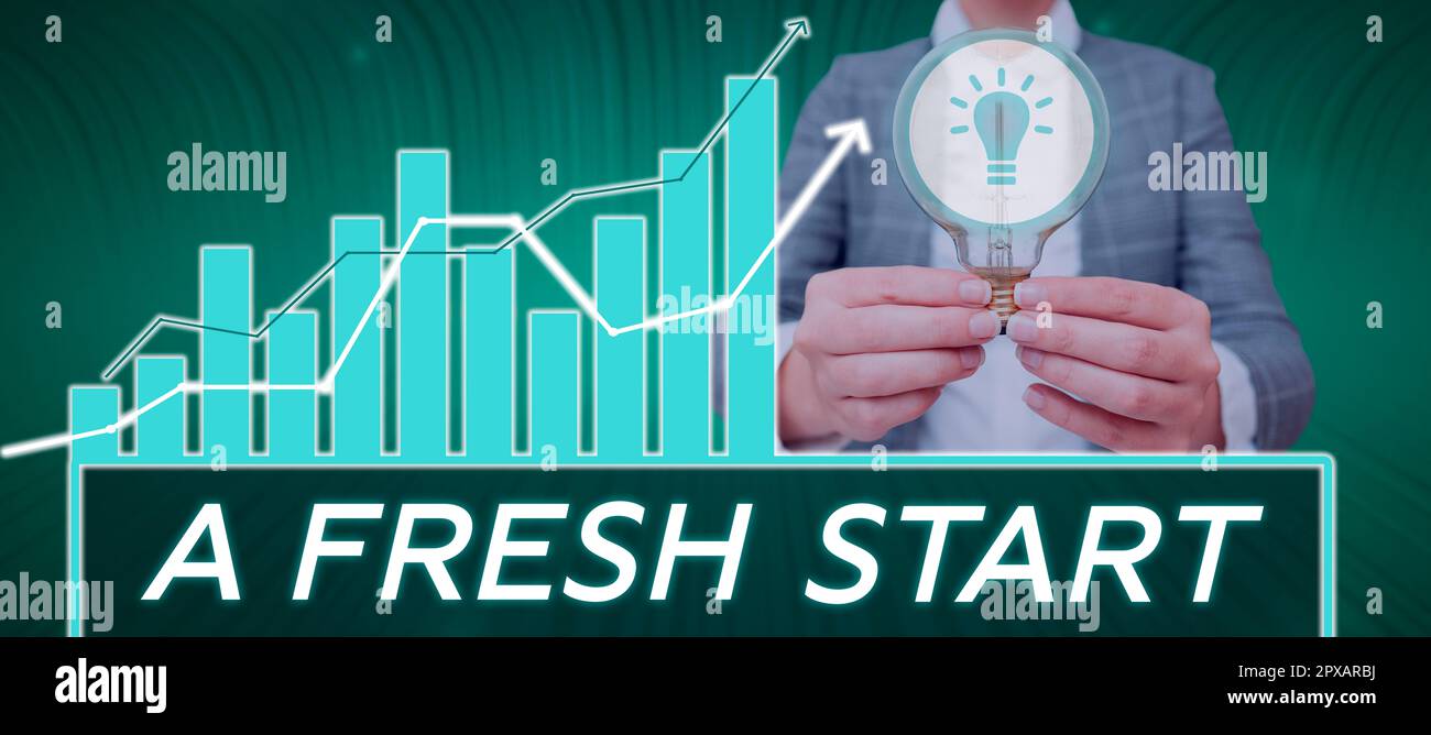 Conceptual display A Fresh Start, Business showcase New beginnings ...