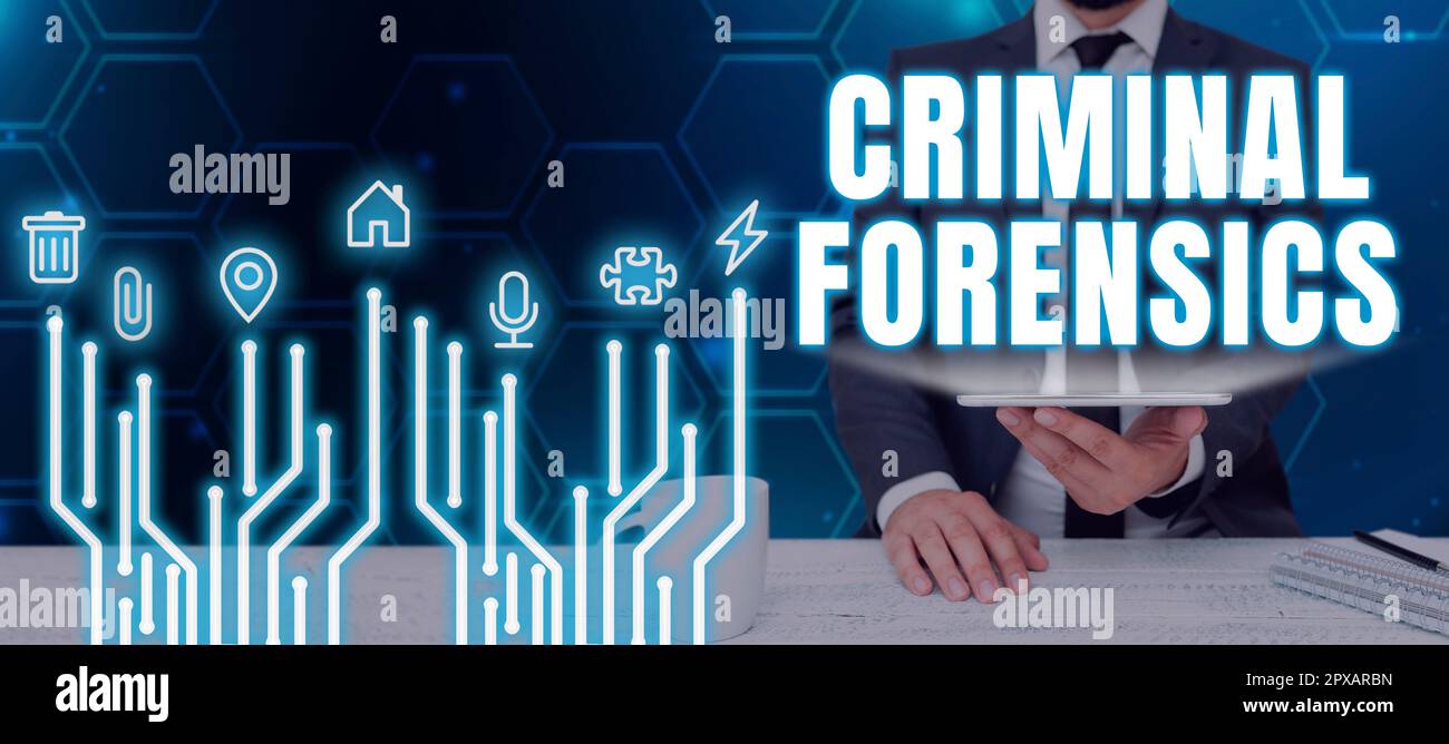 Conceptual caption Criminal Forensics, Business idea Federal Offense actions Illegal Activities ...
