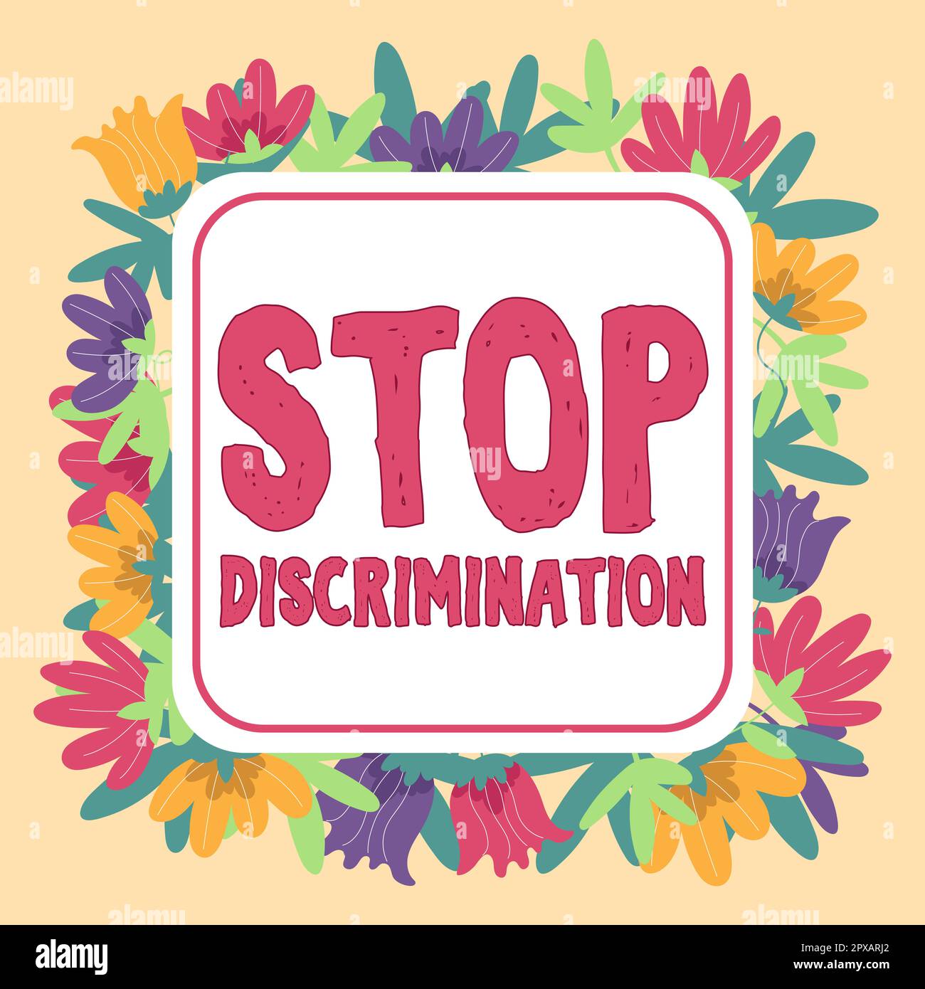 Text showing inspiration Stop Discrimination, Business showcase Prevent ...