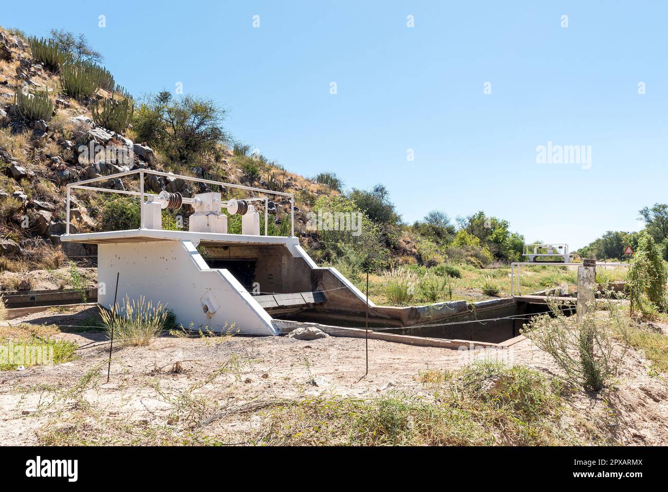 A sluice gate control mechanism in the irrigation canal between ...