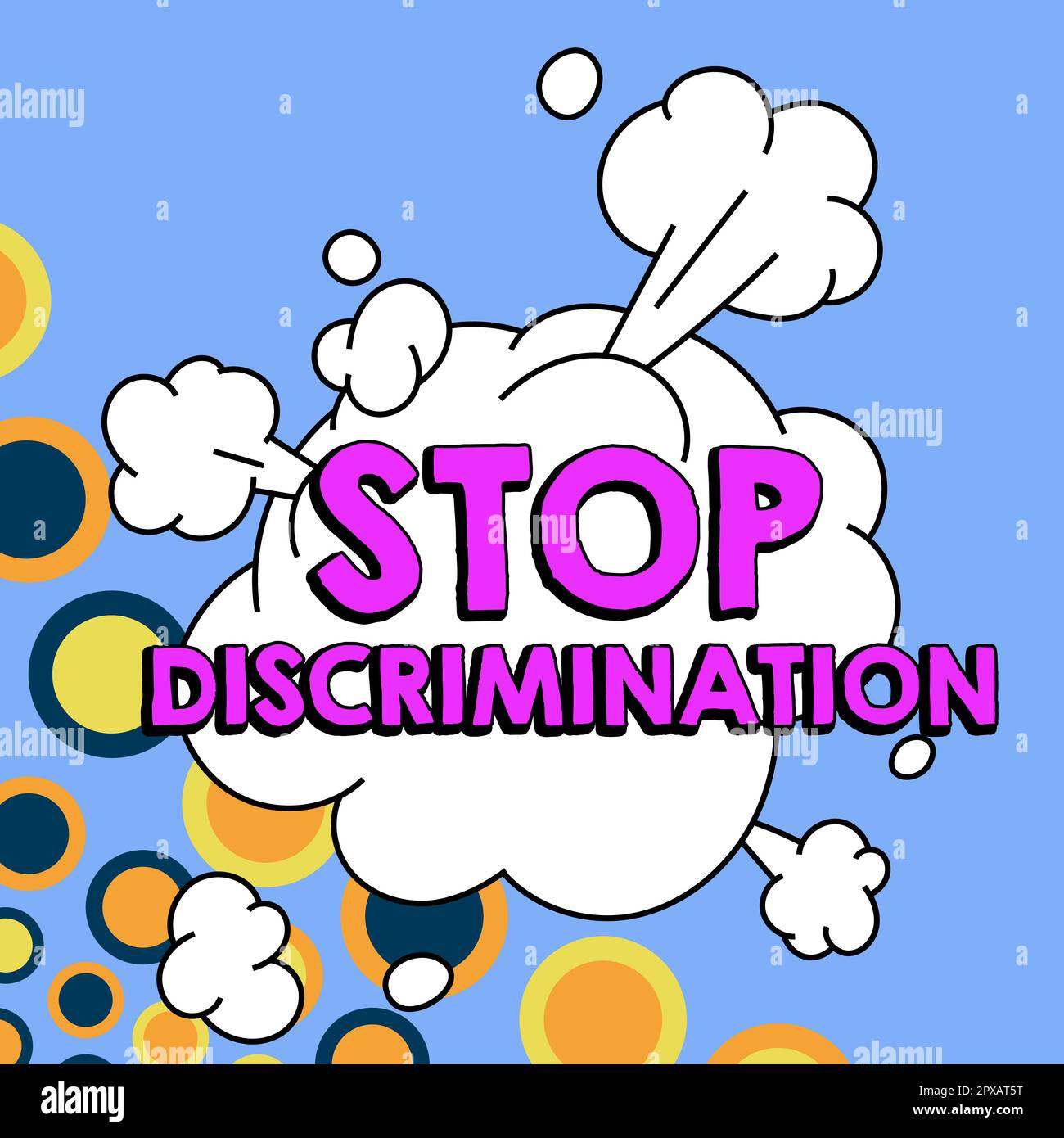 Hand writing sign Stop Discrimination, Conceptual photo Prevent Illegal ...