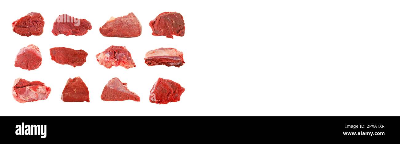 Clean very fresh red raw cow meat beef, banner mock up poster desing ...