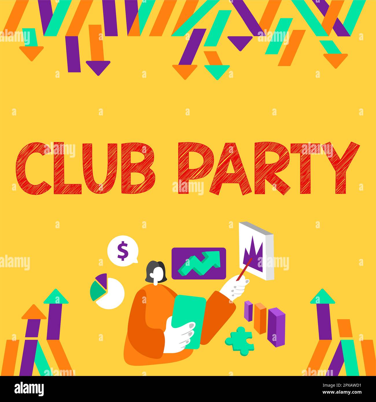 Text caption presenting Club Party, Concept meaning social gathering in ...