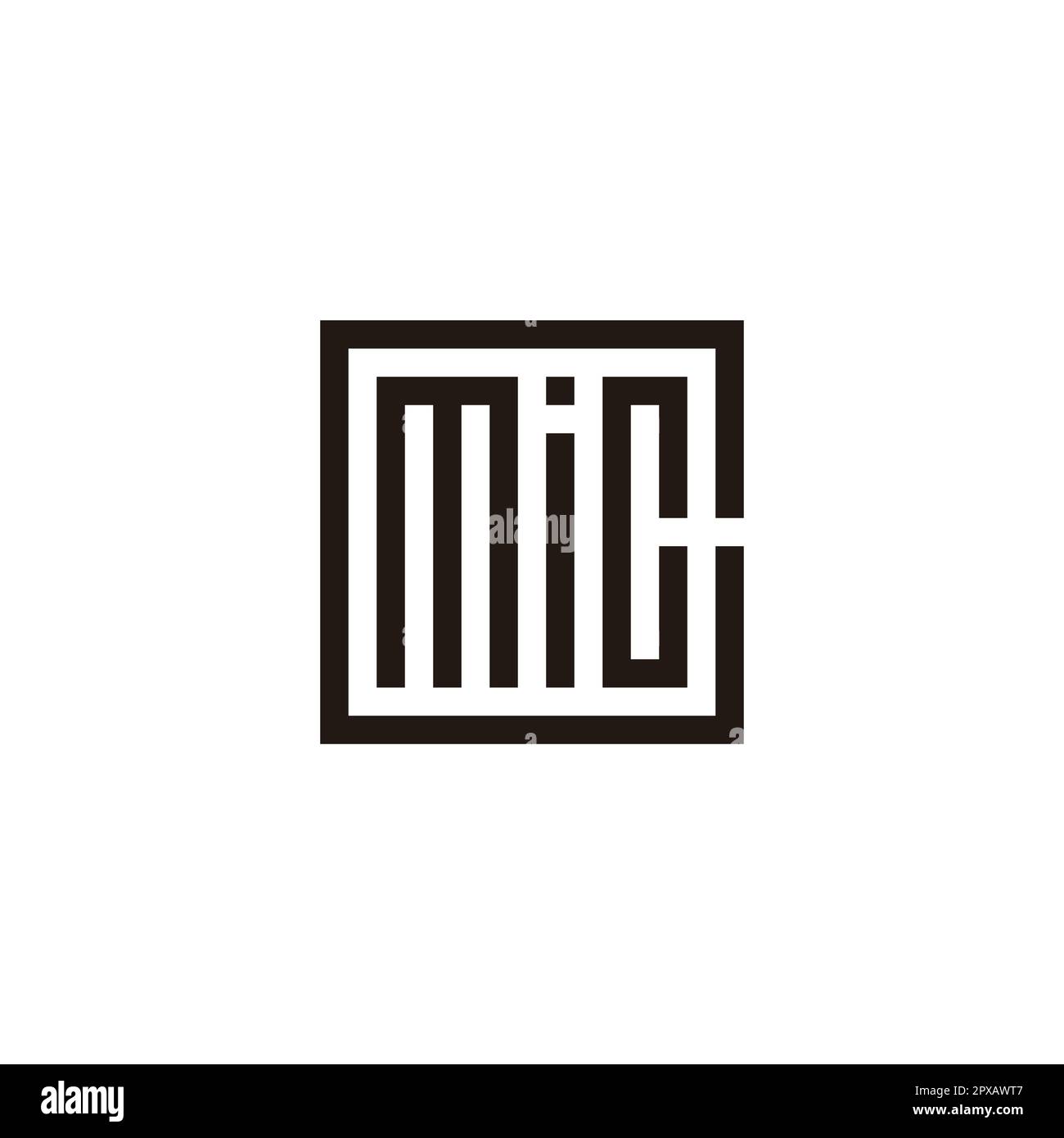 Letter Mic in c, square geometric symbol simple logo vector Stock ...
