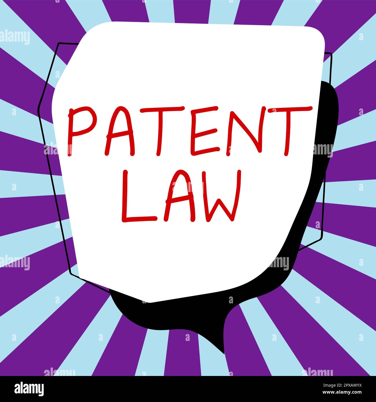 Text sign showing Patent Law, Word Written on deals with an inventor's ...