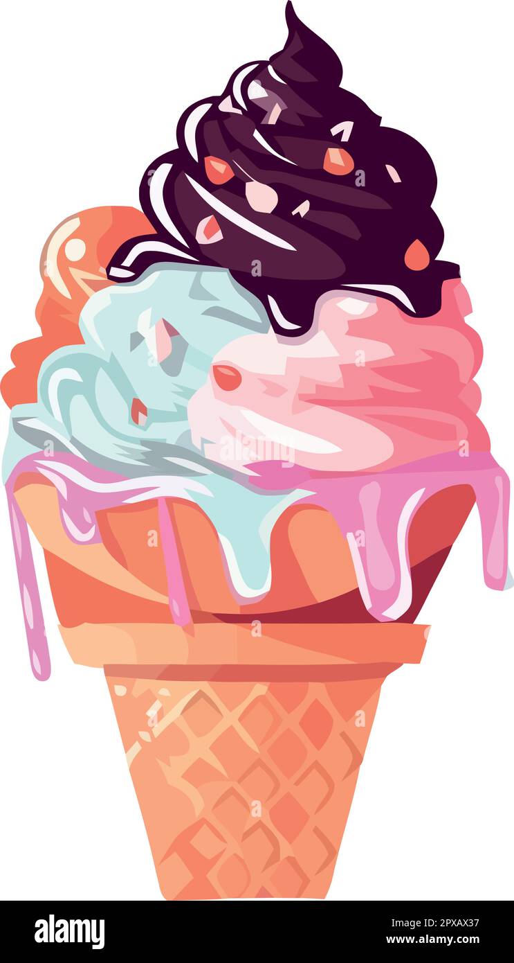 Fun ice cream cone symbolizing summer sweetness Stock Vector Image ...