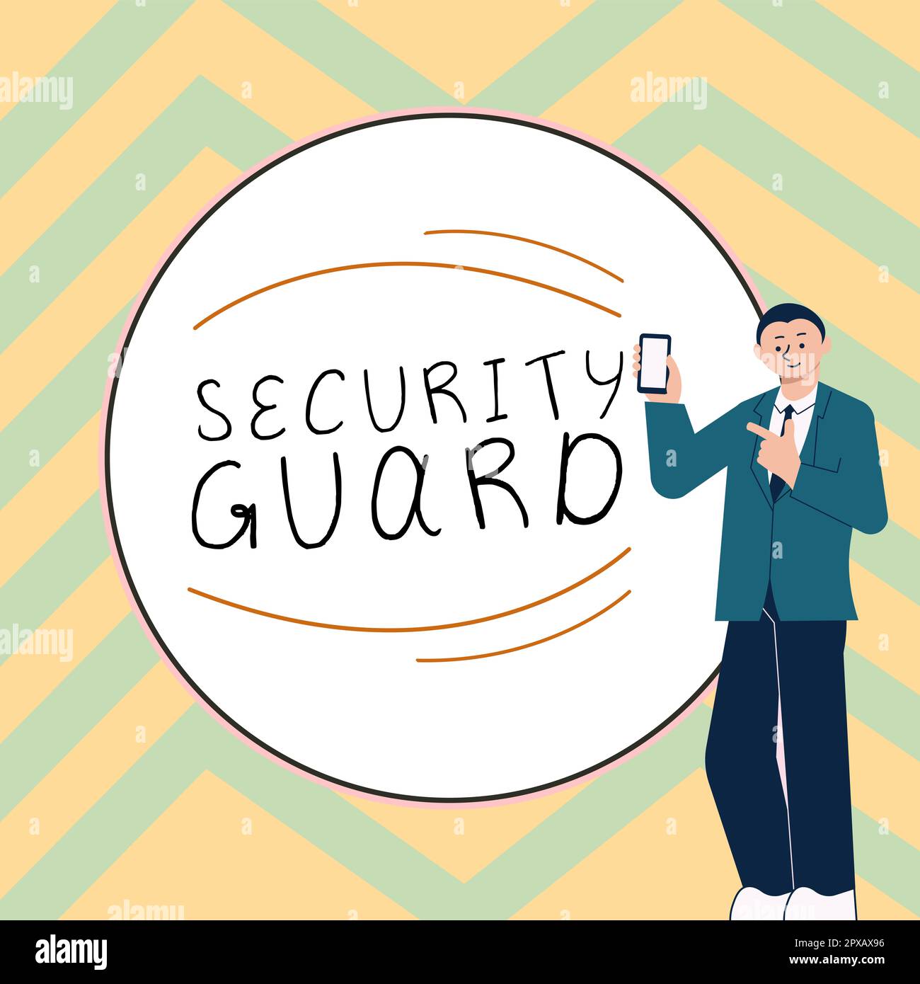 Text showing inspiration Security Guard, Concept meaning tools used to ...