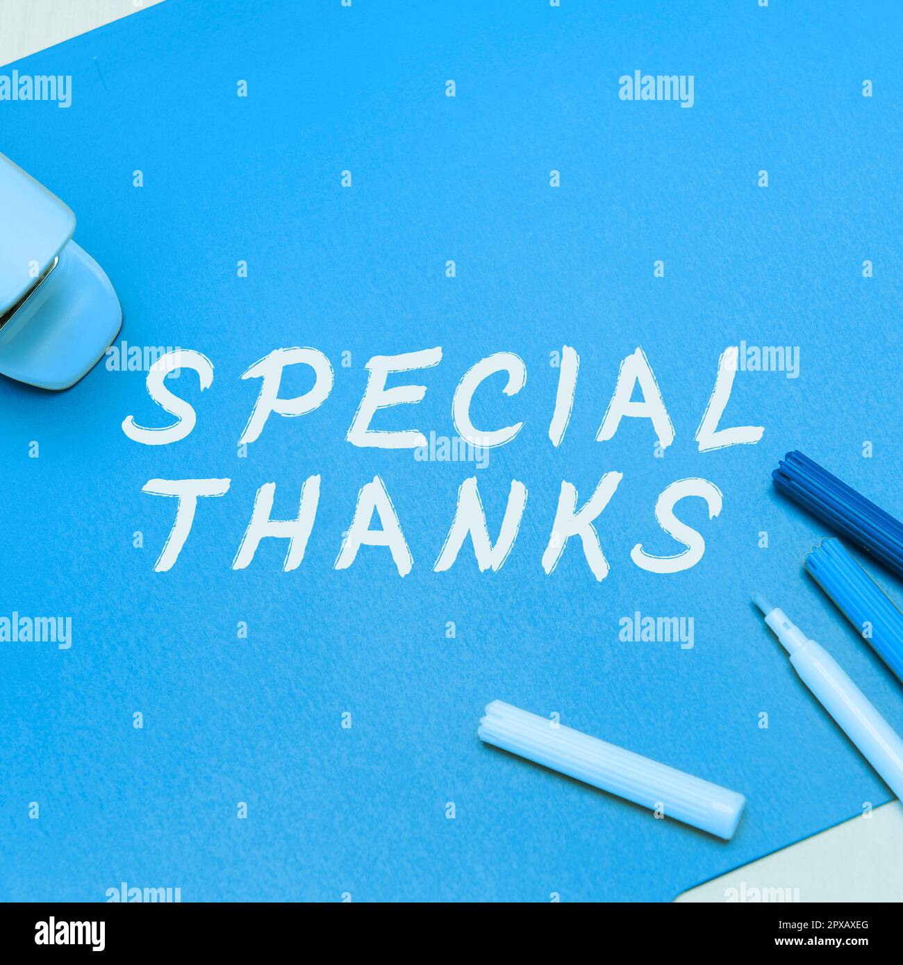 Writing displaying text Special Thanks, Concept meaning expression of ...