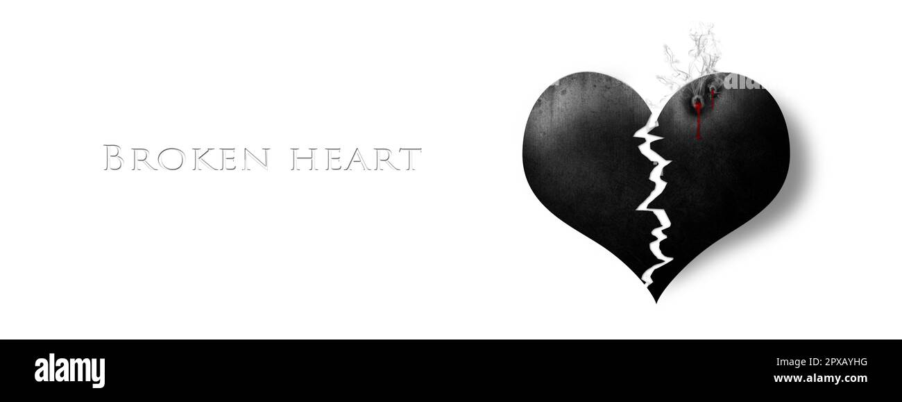 Heartbreak concept with broken heart. Separation and divorce Stock ...