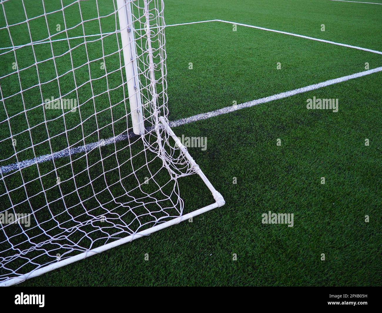 Soccer Goal Net with Grass Background. Football field markings and ...