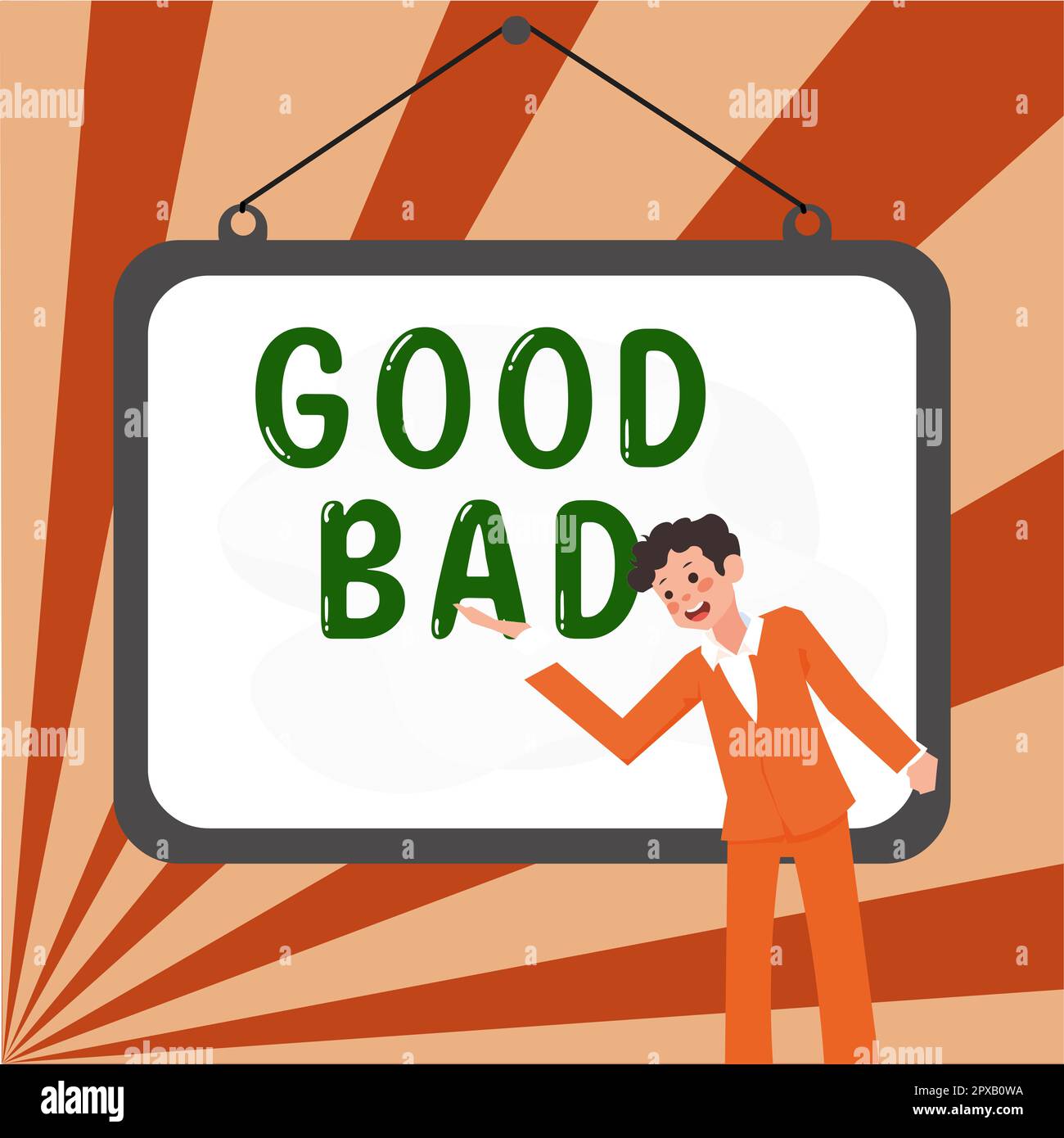 Sign displaying Good Bad, Business idea to seem to be going to have a ...