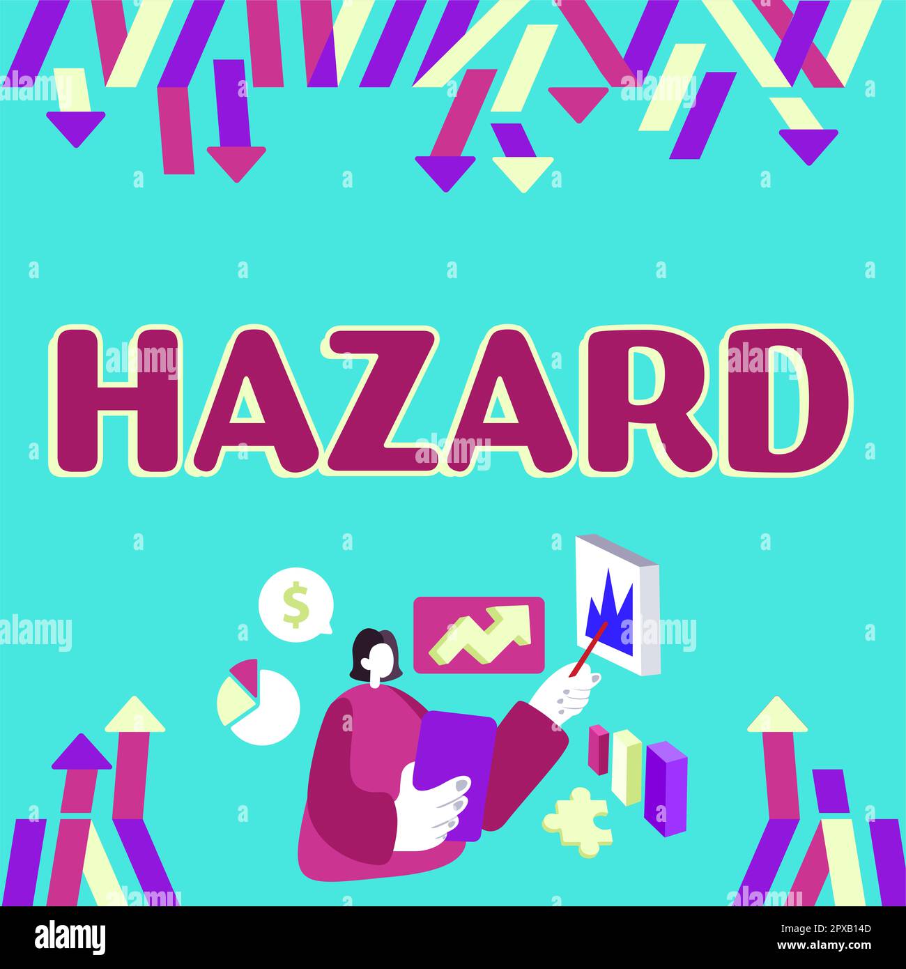 Hand writing sign Hazard, Word for account or statement describing the ...