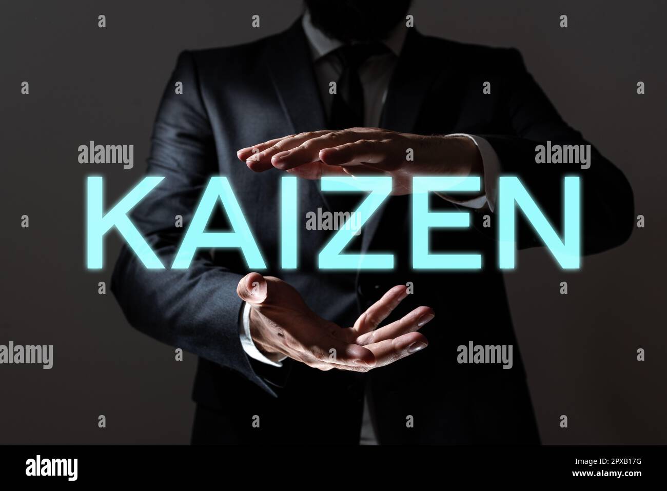 Text showing inspiration Kaizen, Internet Concept a Japanese business ...