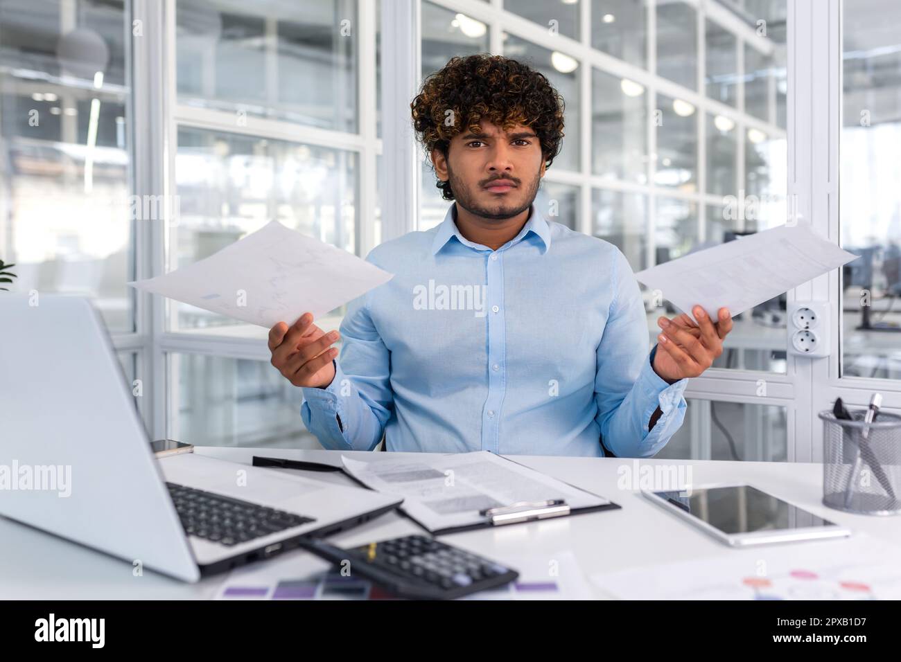 Angry boss behind desk hi-res stock photography and images - Alamy