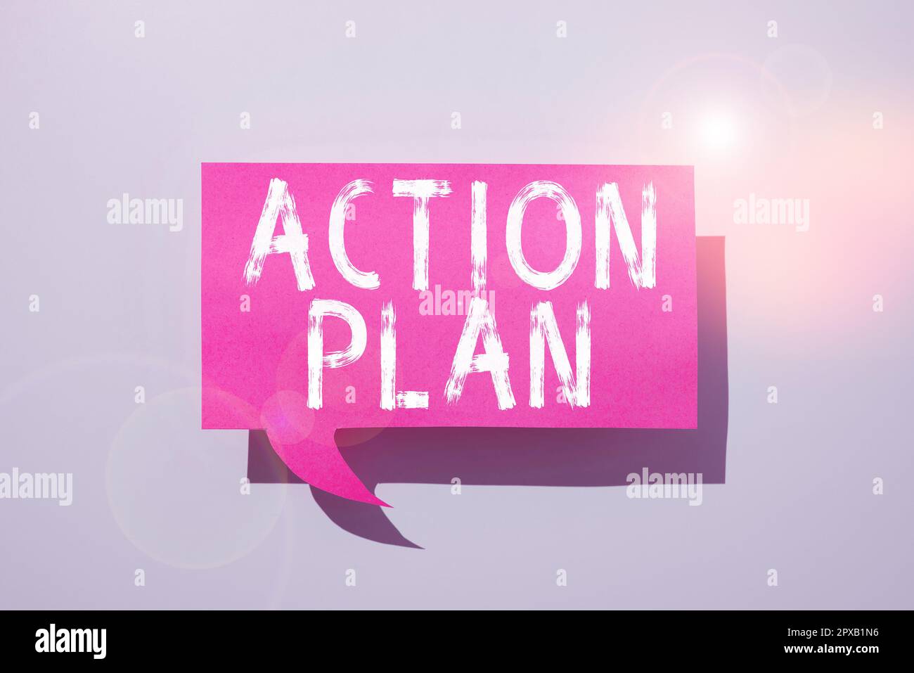 Sign displaying Action Plan, Concept meaning list of things or schedule to be made thia current ...