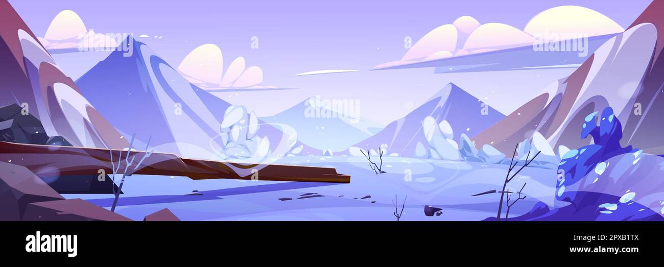 Snow mountain cartoon design hi-res stock photography and images - Alamy