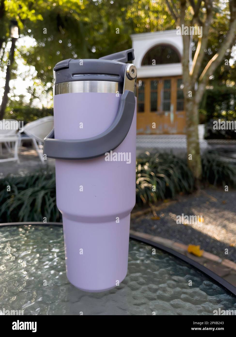 Steel vacuum thermos outdoor zero waste and no plastic Stock Photo - Alamy