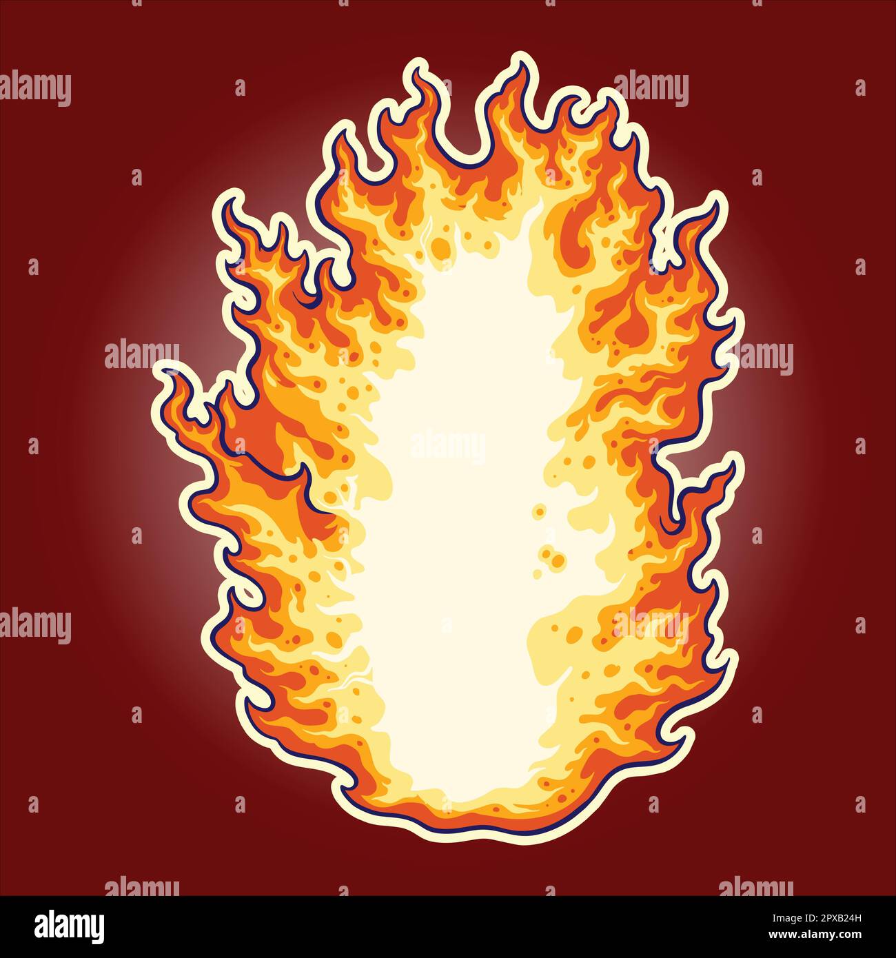 Blazing fire with luminous fire tongue logo illustrations vector for ...