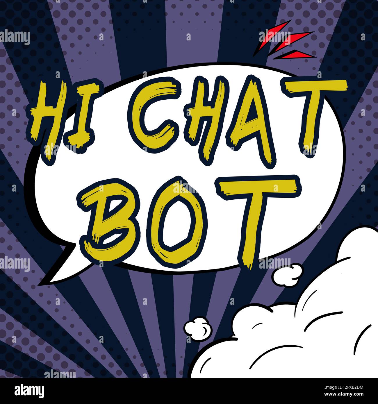 Hand writing sign Hi Chat Bot, Internet Concept Greeting to robot ...