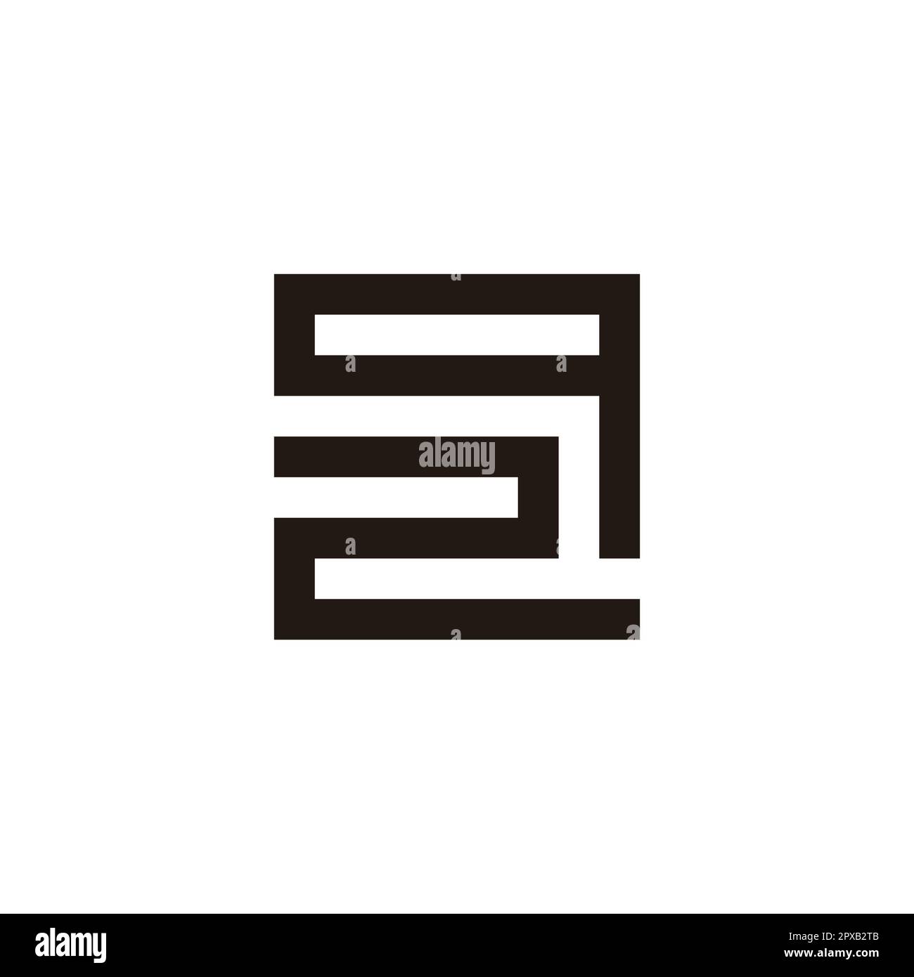 Letter q number 2 square geometric symbol simple logo vector Stock ...