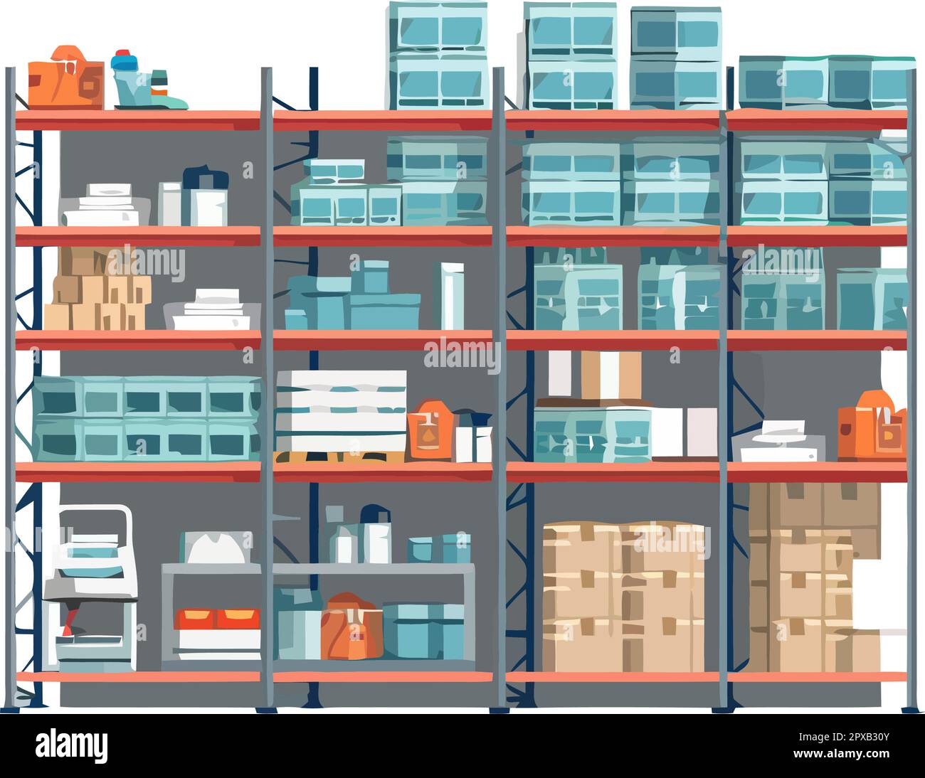 Warehouse storage racks boxes Stock Vector Images - Alamy
