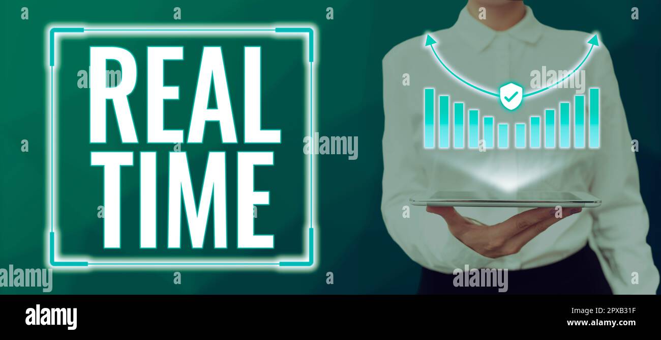 Inspiration showing sign Real Time, Concept meaning the actual time ...