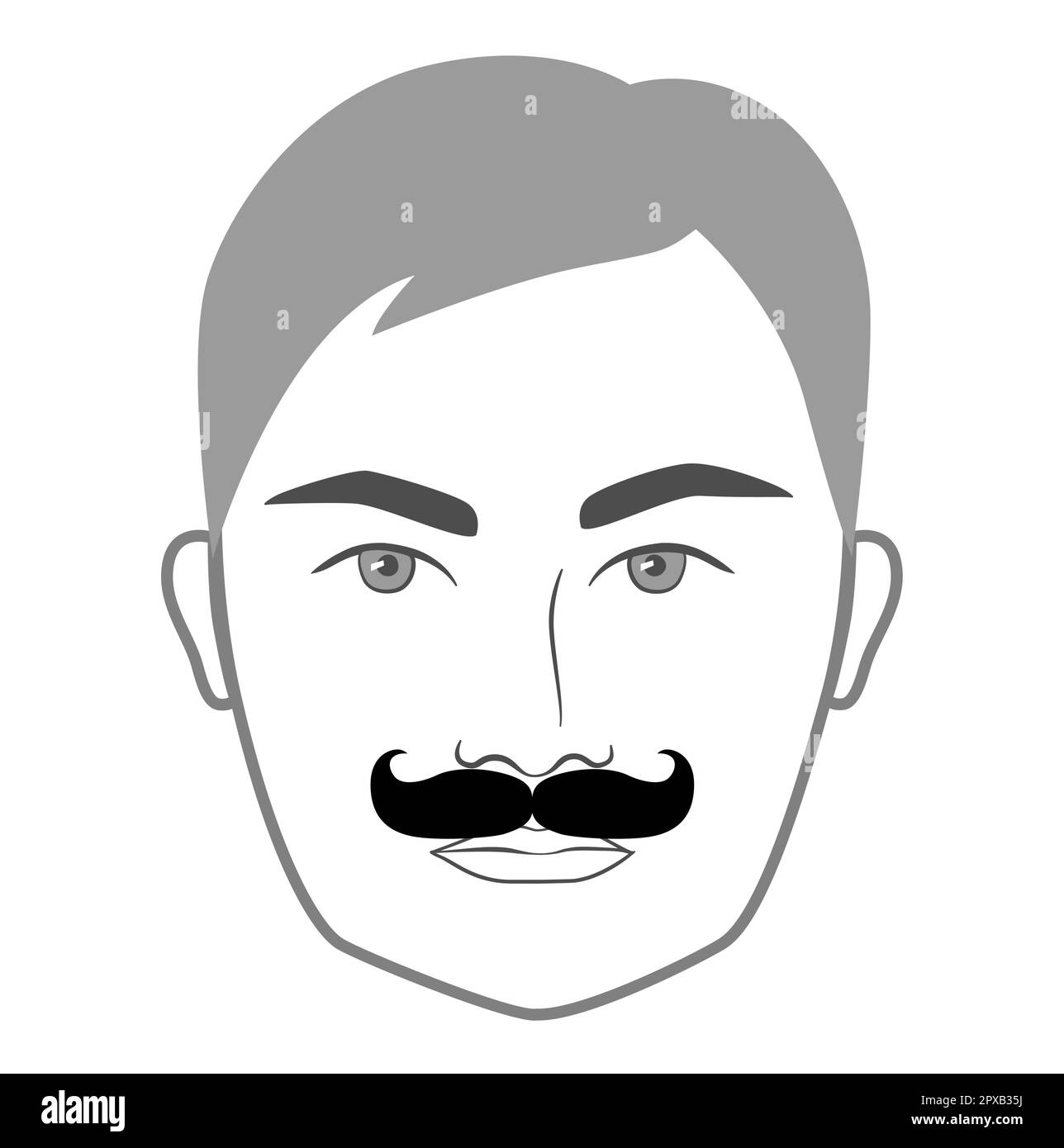 Jester mustache Beard The Poirot style men face illustration Facial ...