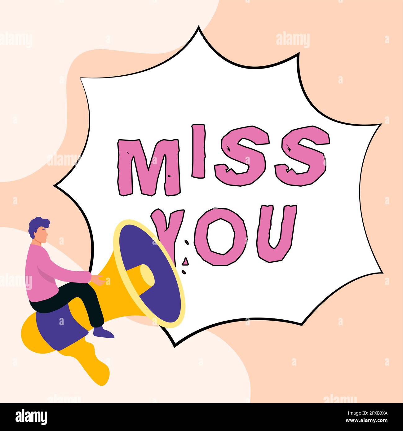 Sign displaying Miss You, Concept meaning Longing for an important ...