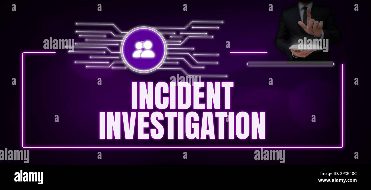Writing displaying text Incident Investigation, Internet Concept responsible for the integrity ...