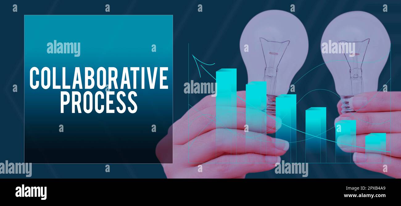 Text showing inspiration Collaborative Process, Business showcase ...