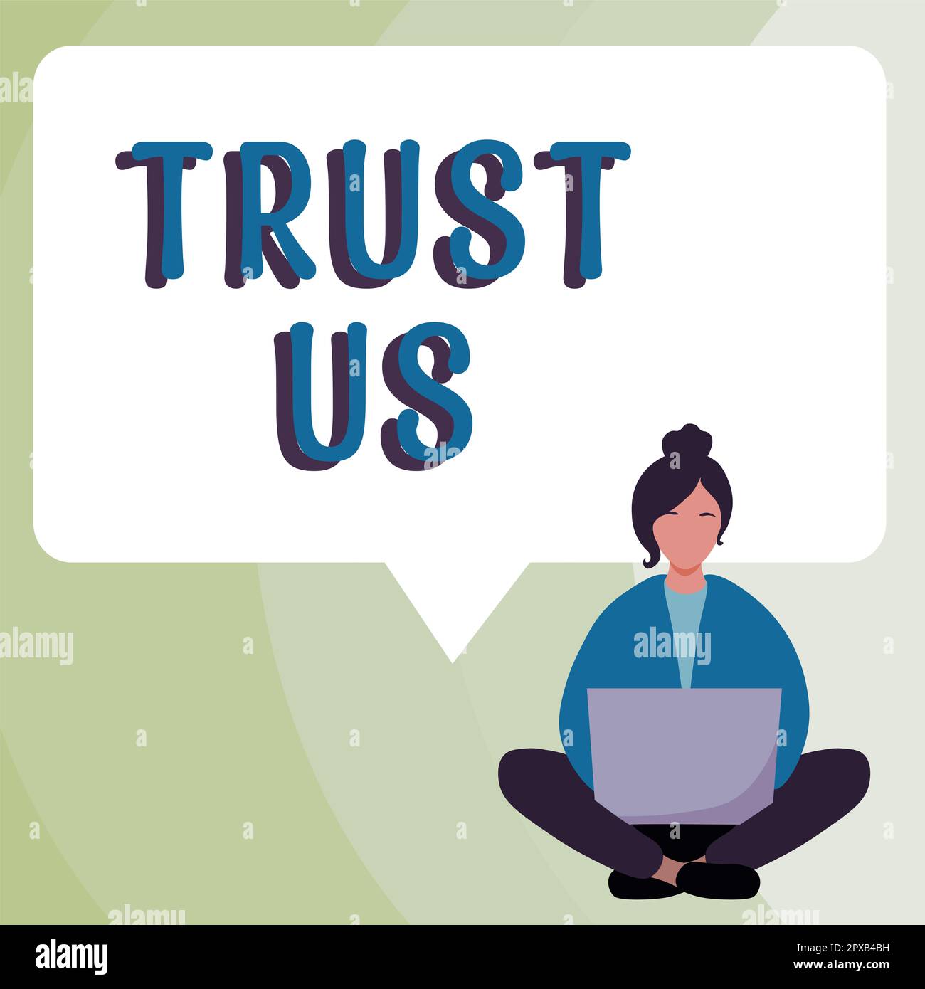 Text showing inspiration Trust Us, Conceptual photo to believe that ...