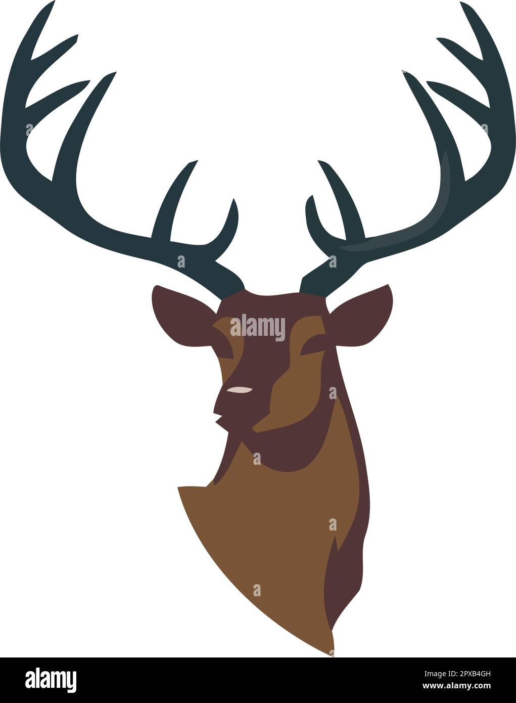 horned stag head, isolated vector icon Stock Vector Image & Art - Alamy
