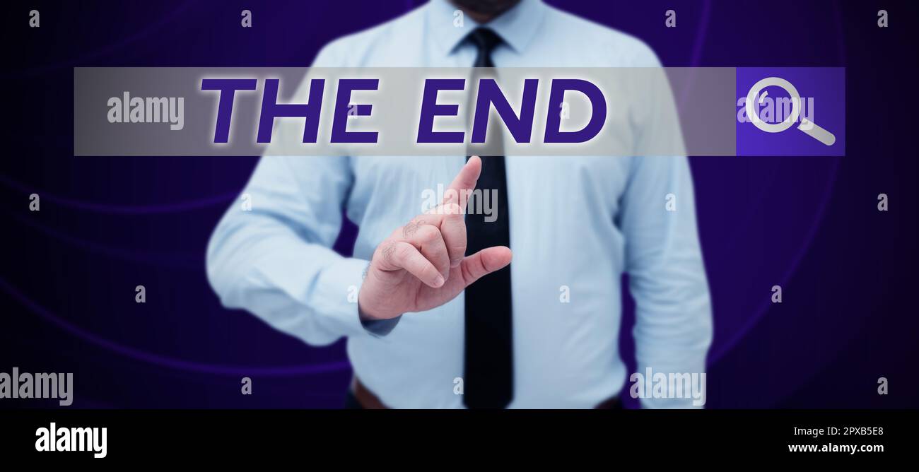 Conceptual display The End, Business showcase Final part of play ...