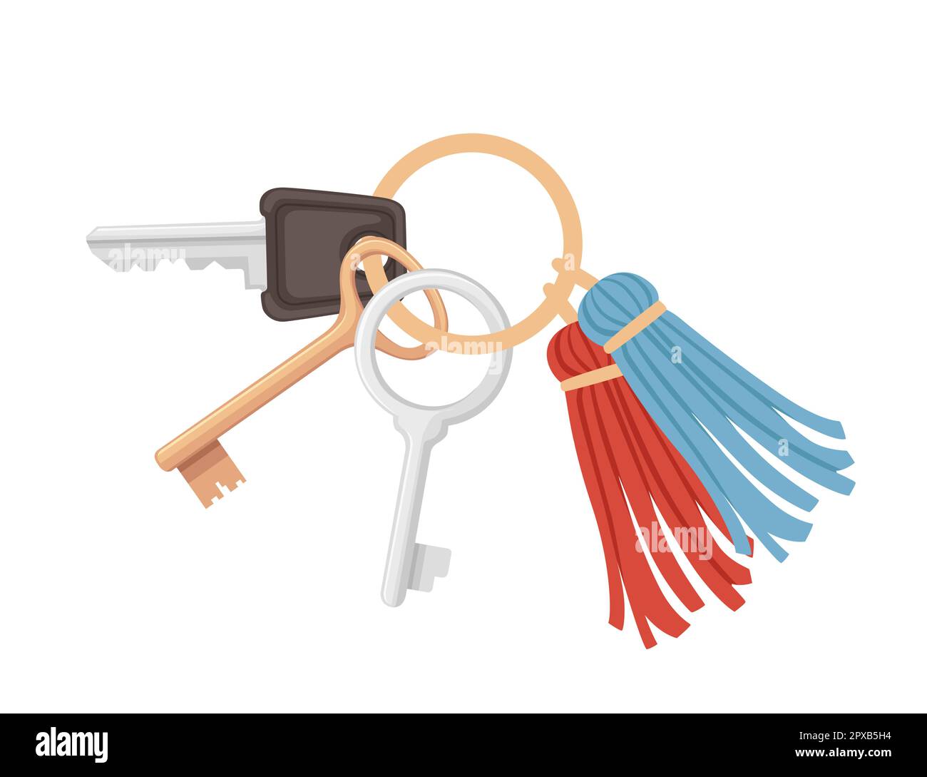 Bunch keys white background Stock Vector Images - Alamy
