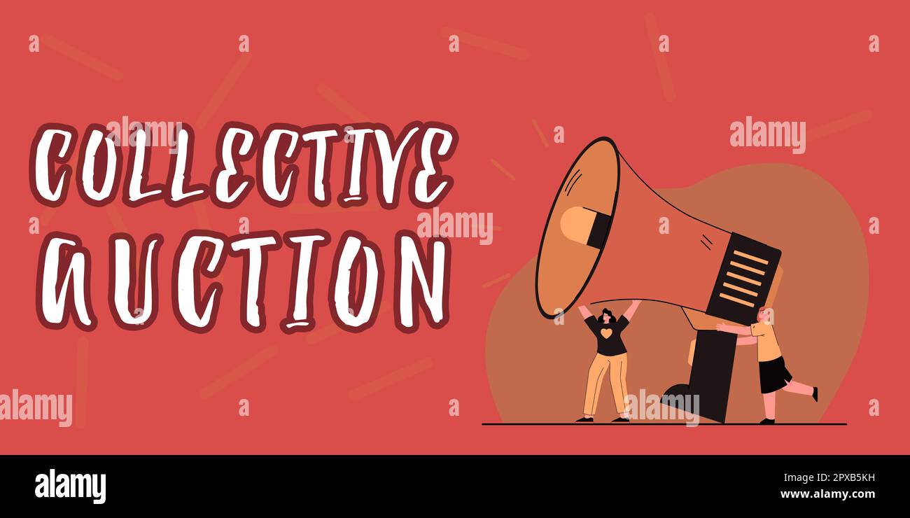 Text showing inspiration Collective Auction, Conceptual photo Gathering ...