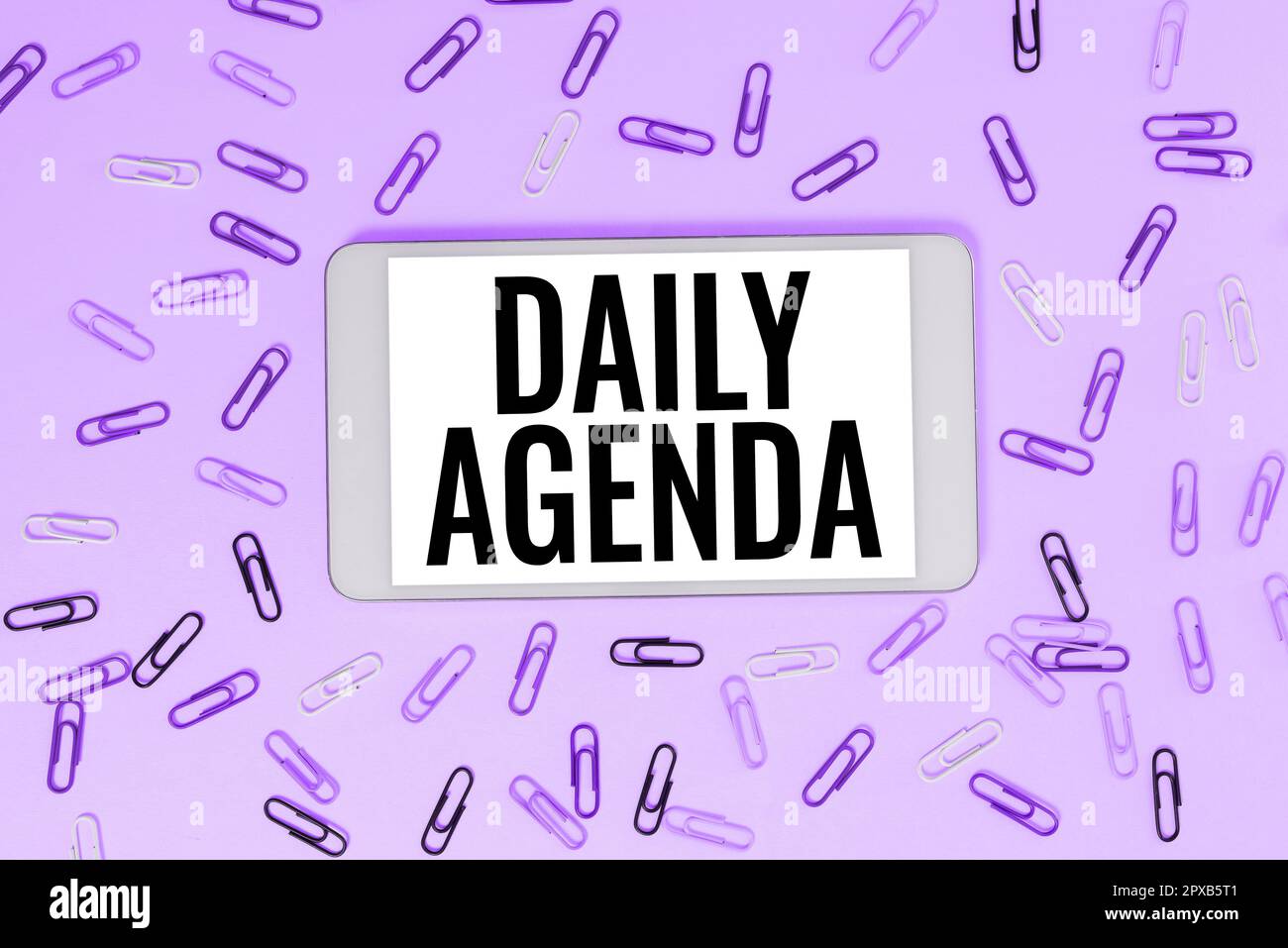 Text sign showing Daily Agenda, Business approach To do list of items ...