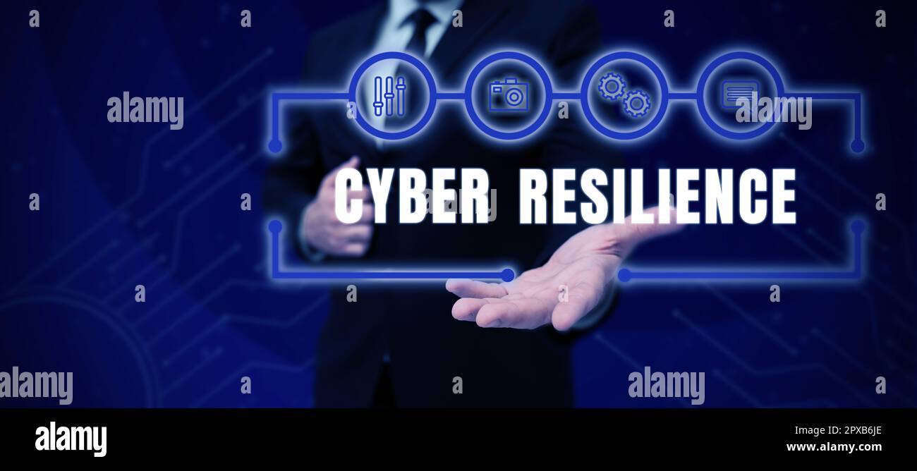 Text sign showing Cyber Resilience, Word for measure of how well an ...