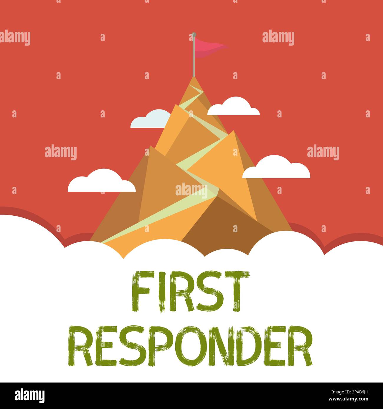 Hand writing sign First Responder, Concept meaning a person who is ...
