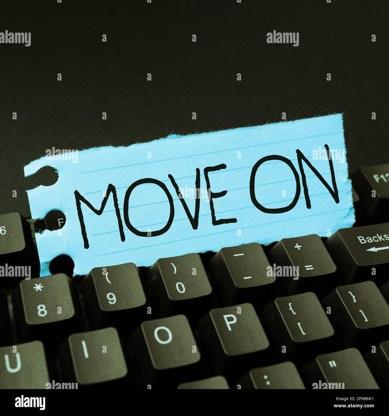 Sign displaying Move On, Business concept to leave the place where you ...