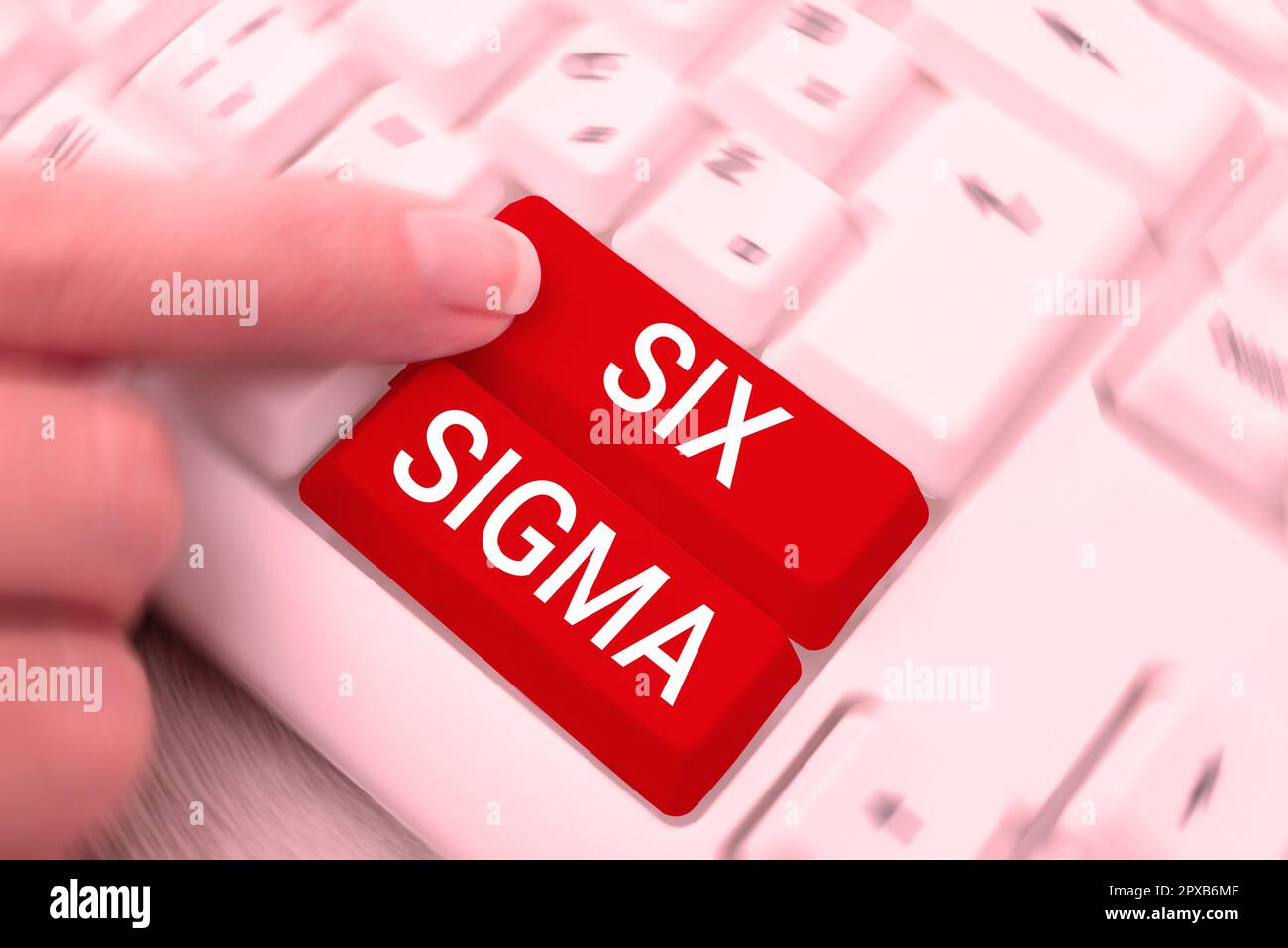 Writing displaying text Six Sigma, Word for management techniques to improve business processes ...