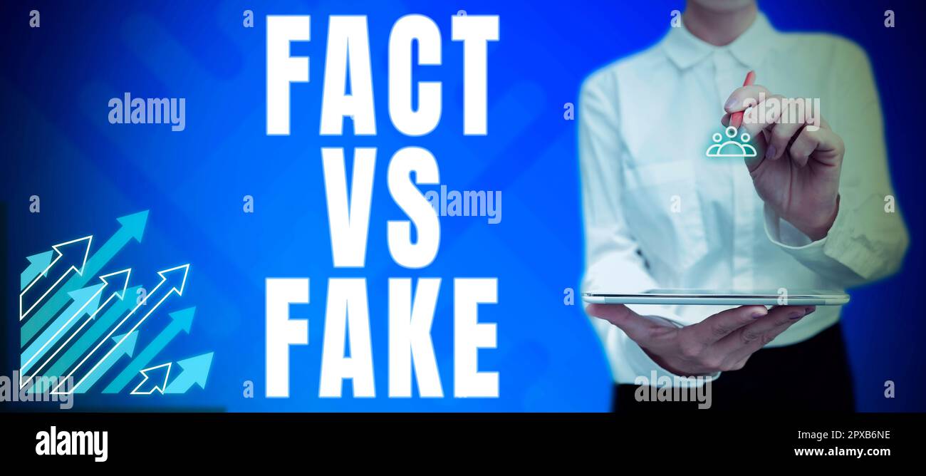 Text caption presenting Fact Vs Fake, Business showcase Is it true or ...
