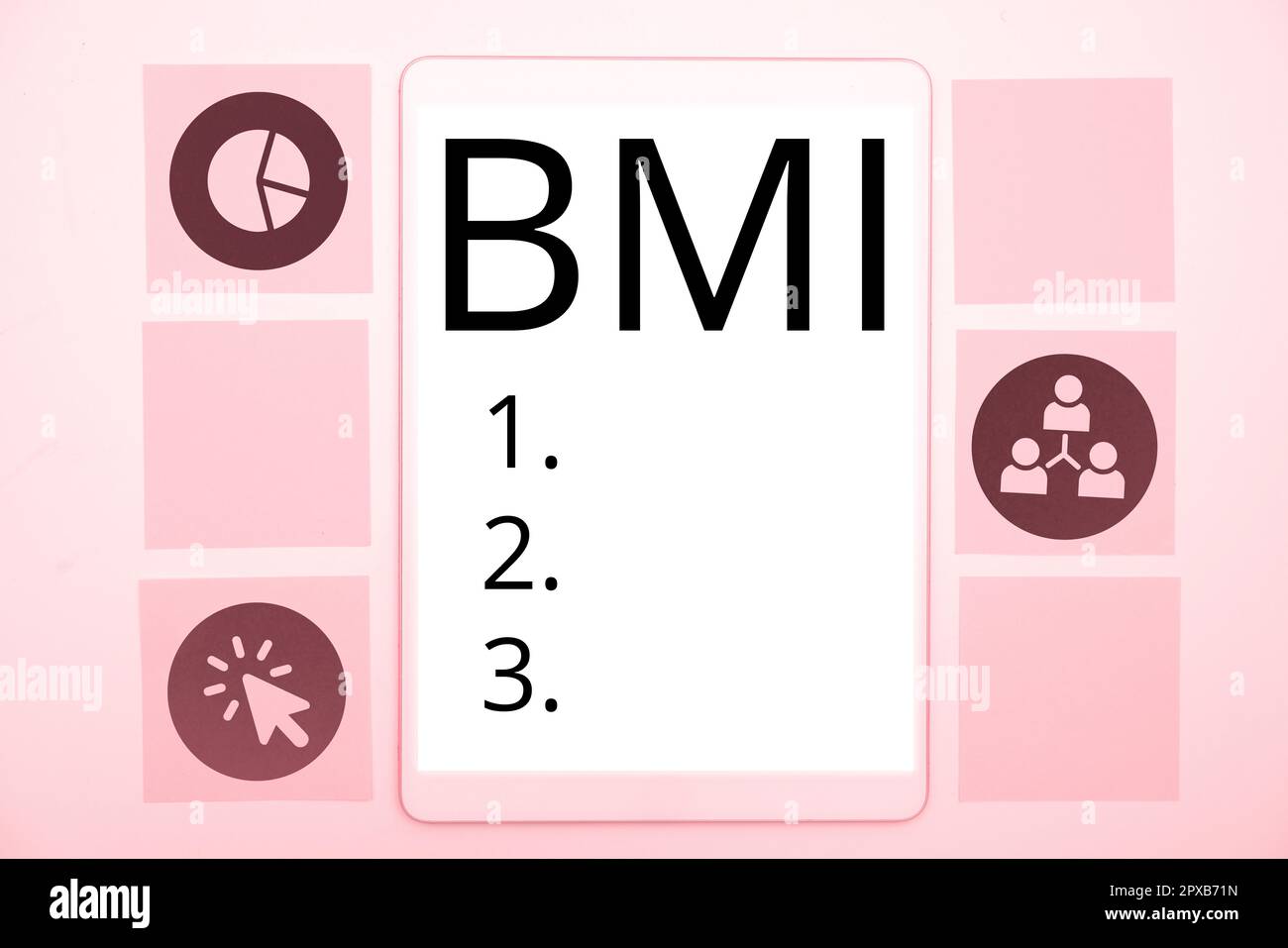 Text sign showing Bmi, Word for Method of estimating body fat levels ...