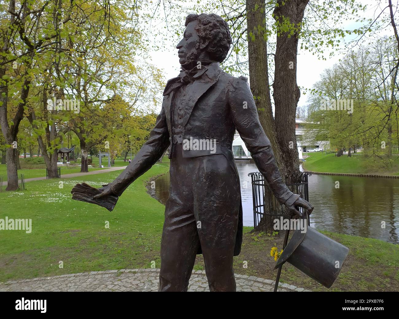 Latvia, Riga, 02.05.2023. Monument to the great Russian poet Alexander ...