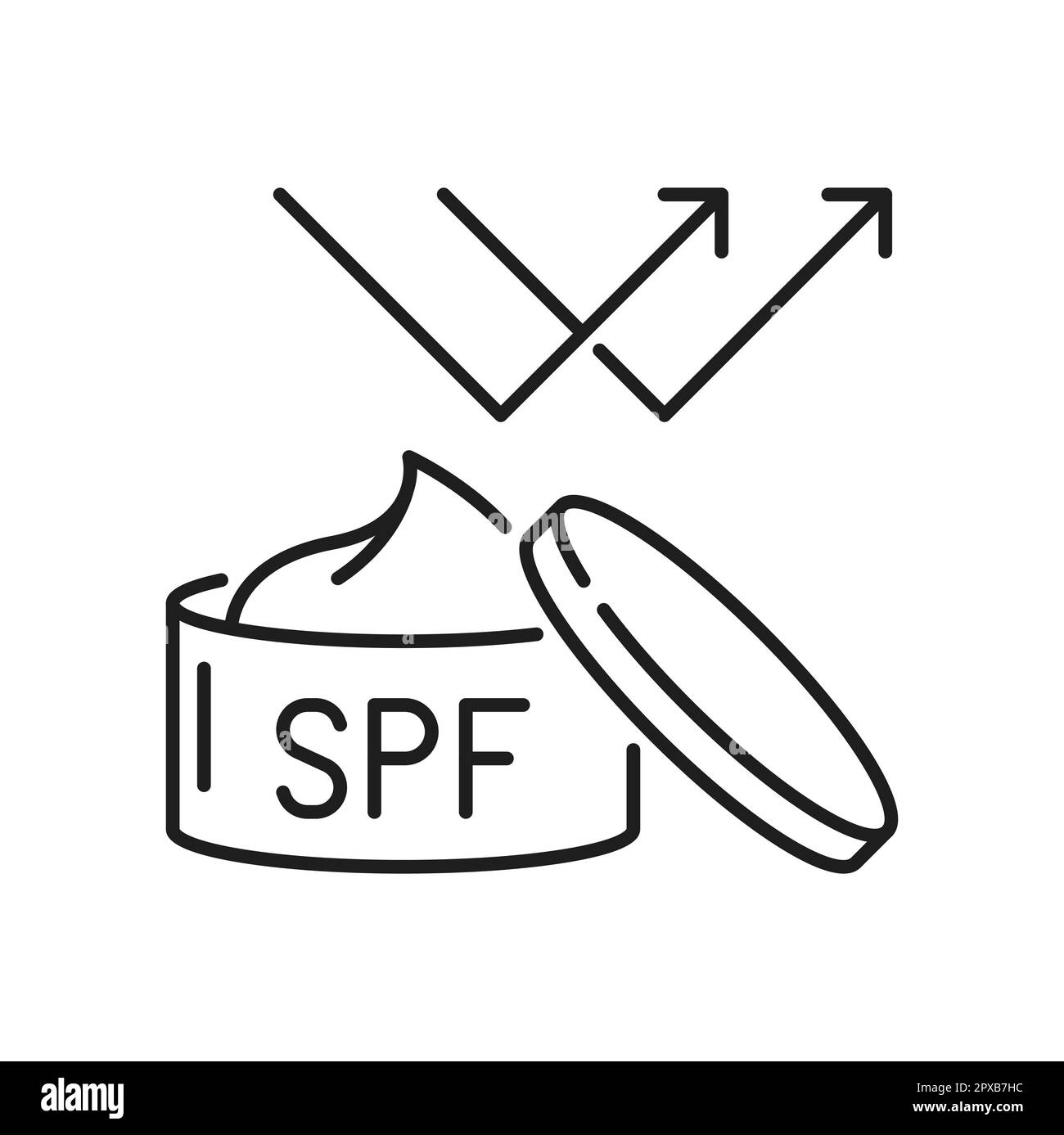 Sunscreen cosmetics. SPF cream blocks the suns rays. Vector open ...