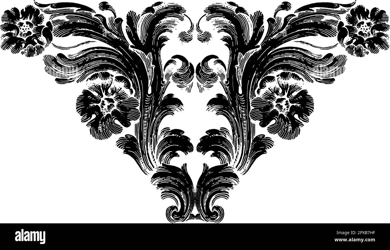 Vector baroque of vintage elements for design. Baroque Scroll as ...