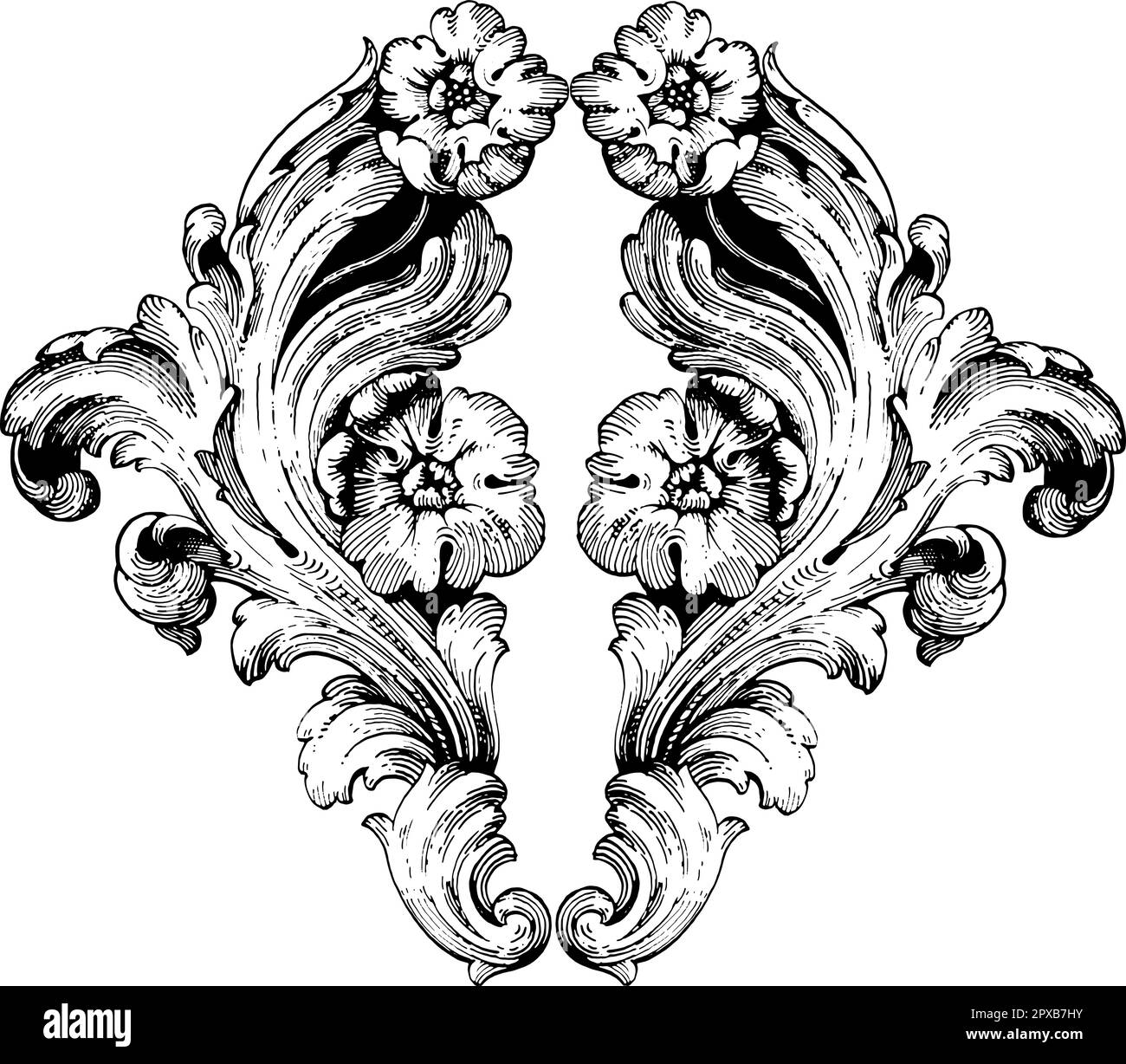Vector baroque of vintage elements for design. Baroque Scroll as ...