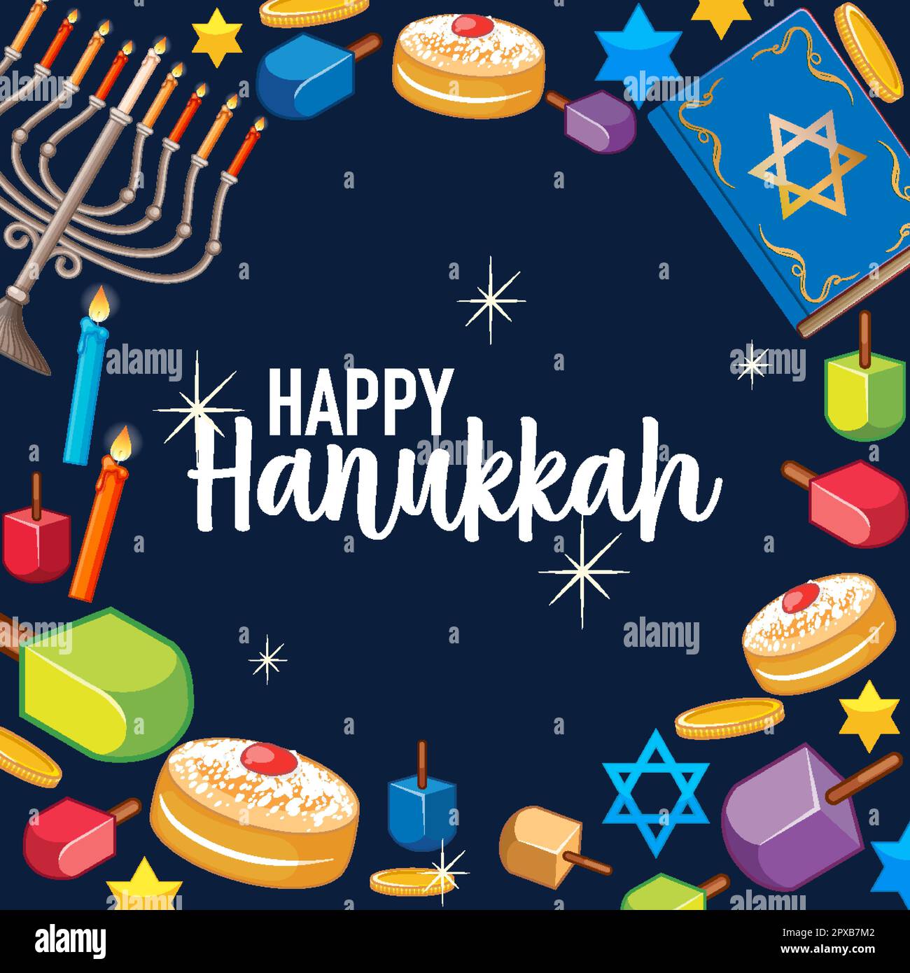 Happy Hanukkah Banner Design illustration Stock Vector Image & Art - Alamy